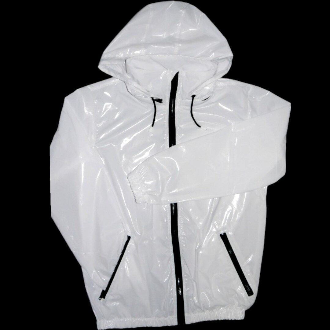 Glossy Nylon LACK PVC Wetlook Shiny Nylon Jacket 1KG Rain Jacket ...