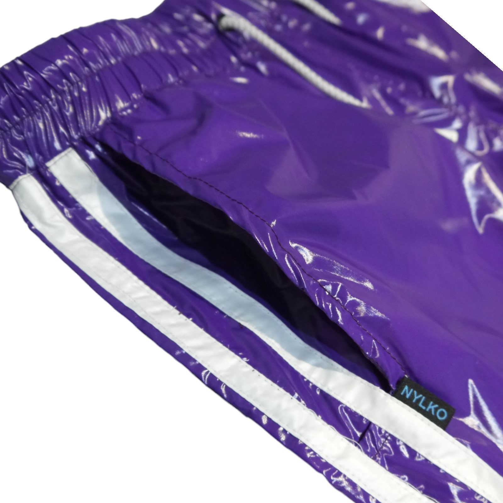 Glossy Nylon LACK PVC Wetlook Shiny Nylon Pants Rain Pants Jogging ...