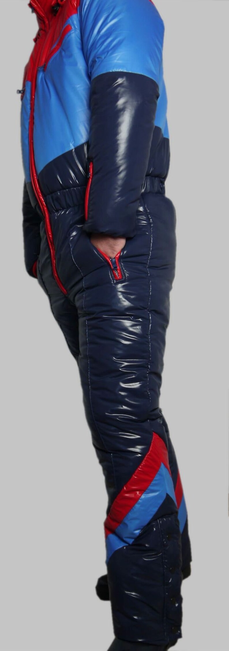 Shiny nylon Overall Wet Look Glanznylon PVC shiny Overall EX ...