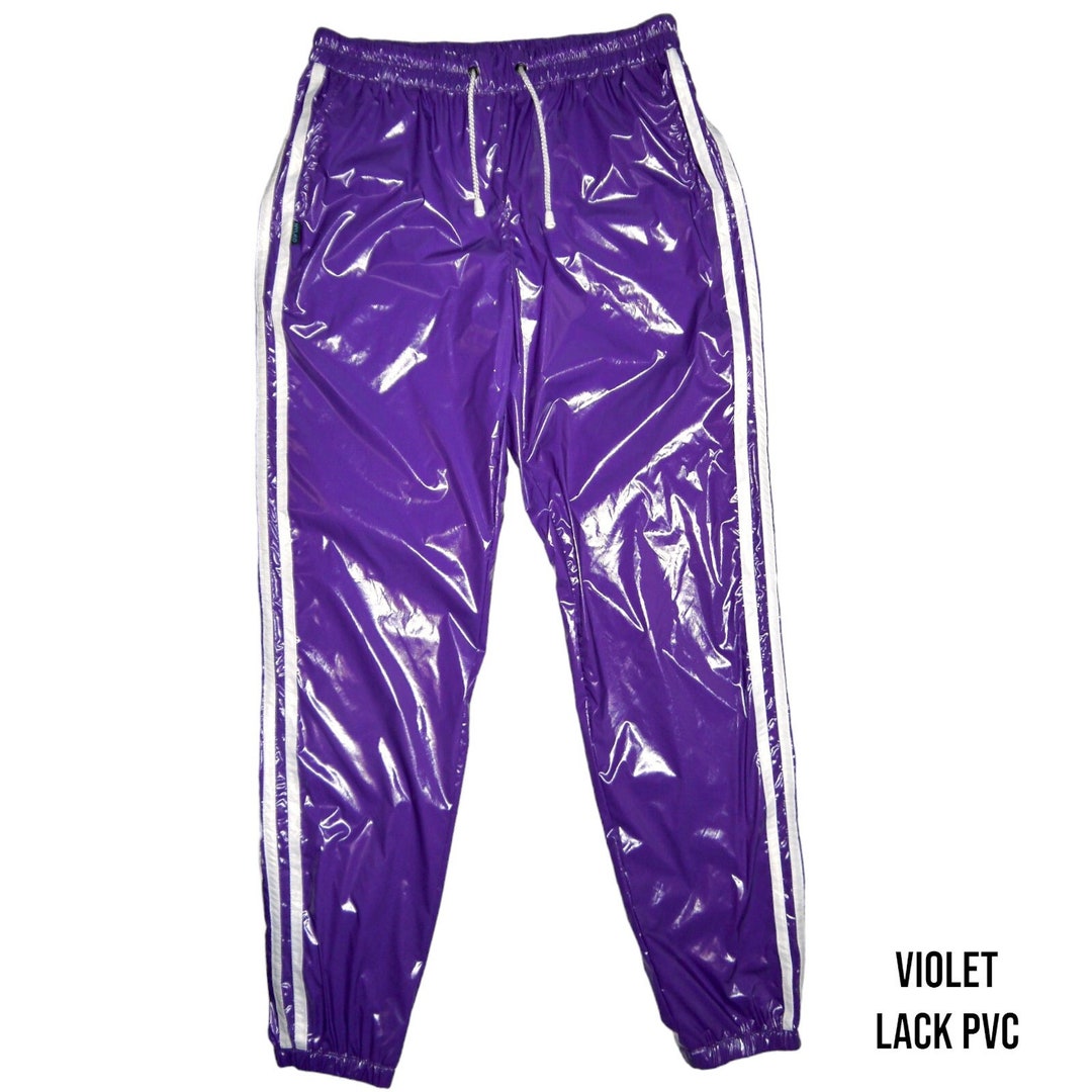 Shiny Nylon LACK PVC Wetlook Shiny Nylon Pants Rain Trousers Jogging ...