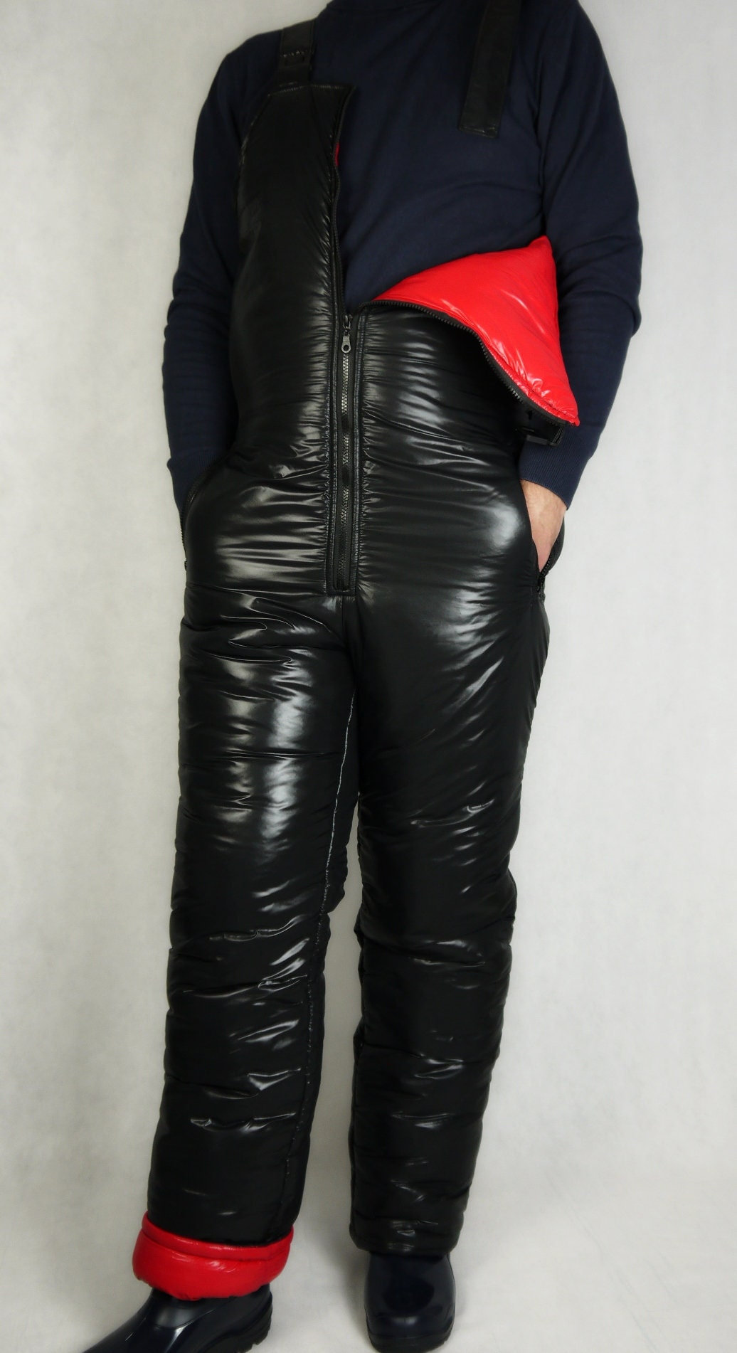 Glossy Nylon Nylko Shiny Nylon Pants 1K Pants Ski Pants Snow Pants Dungarees Ski Bibs Trousers ...