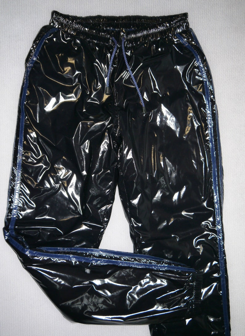 Glanznylon LACK PVC Wetlook Shiny Nylon Pants Regenhose Jogging Hose ...