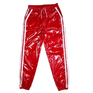 Glossy Nylon LACK PVC Wetlook Shiny Nylon Pants Rain Pants Jogging ...