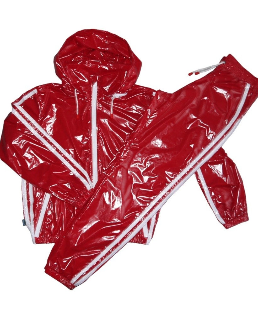 Glanznylon Lack Hose Und Jacke PVC Shiny Nylon Pants and Jacket Ohne ...