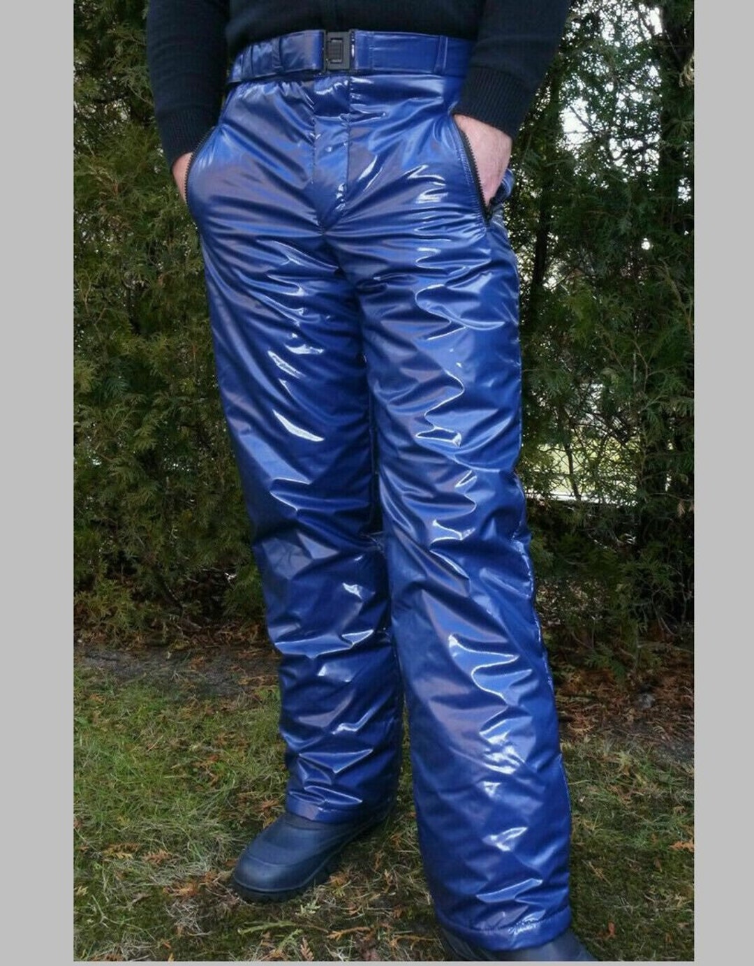 Glanzend nylon Nylko glimmende nylon Broek Skibroek Snowbroek Ski ...