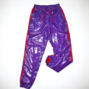 Glossy Nylon LACK PVC Wetlook Shiny Nylon Pants Rain Pants Jogging ...
