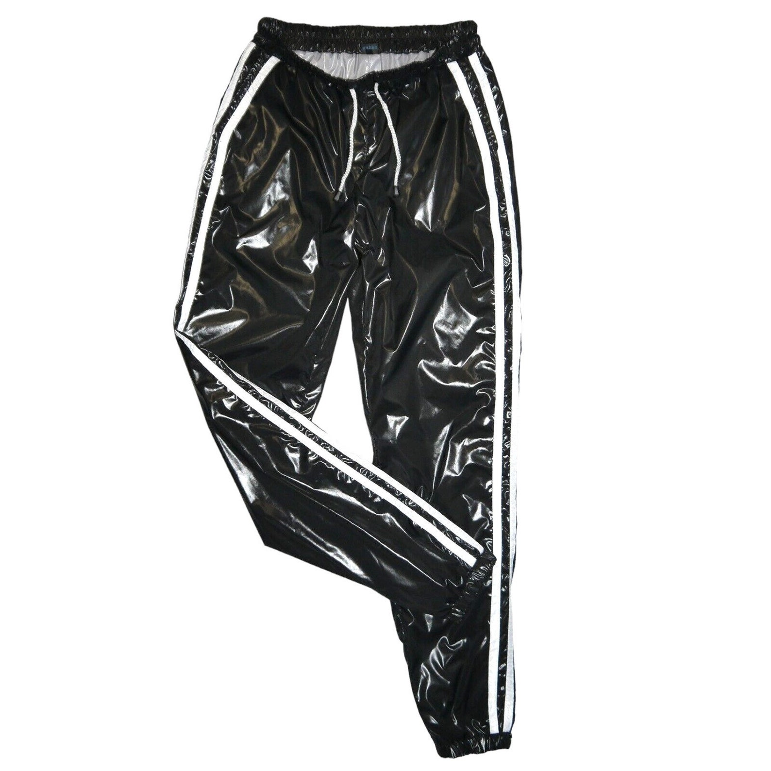 Glossy Nylon LACK PVC Wetlook Shiny Nylon Pants Rain Pants Jogging ...