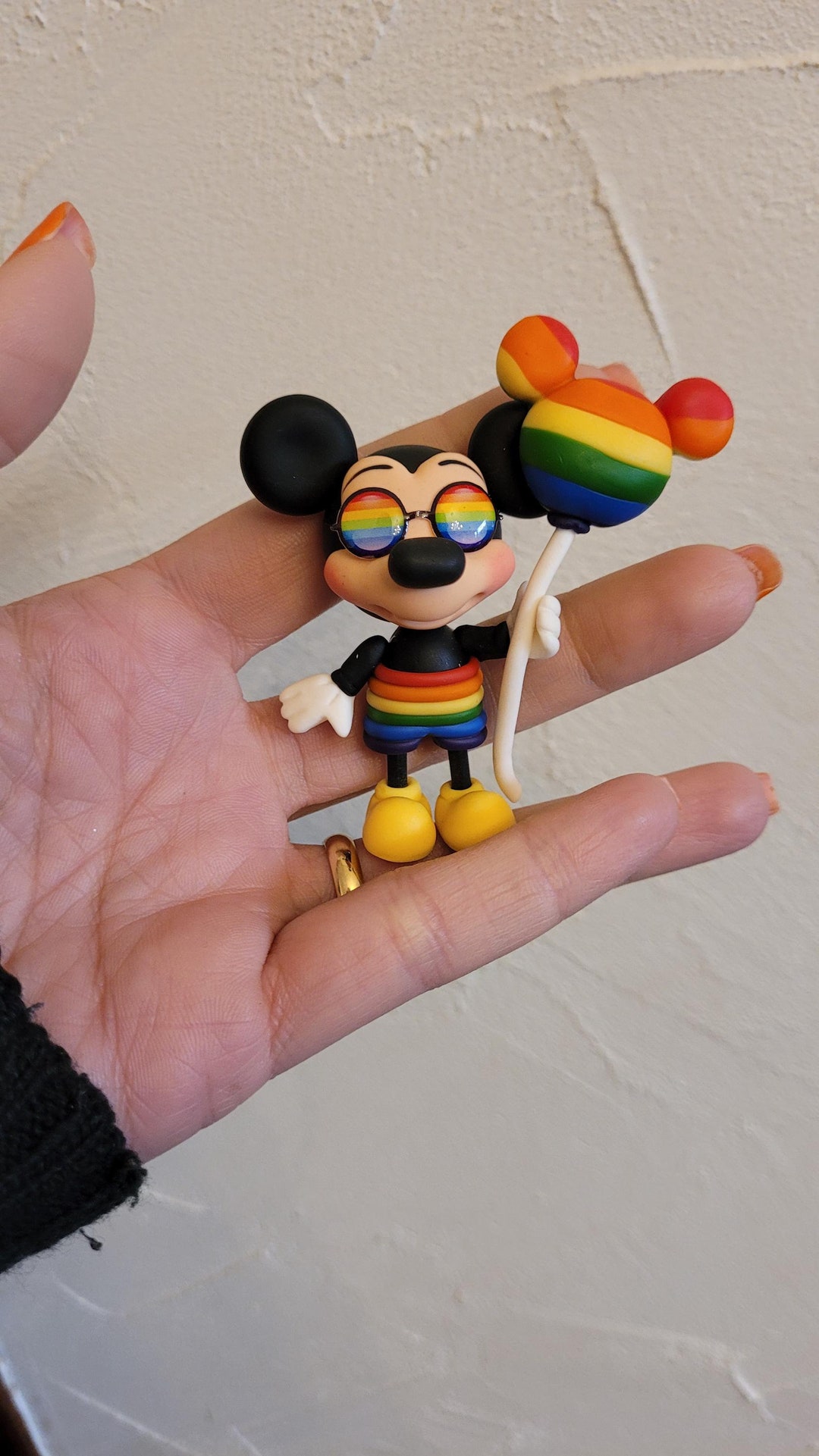 Decoration Pride Mickey Rainbow LGBTQIA+ Figure | Handmade With Plastic ...