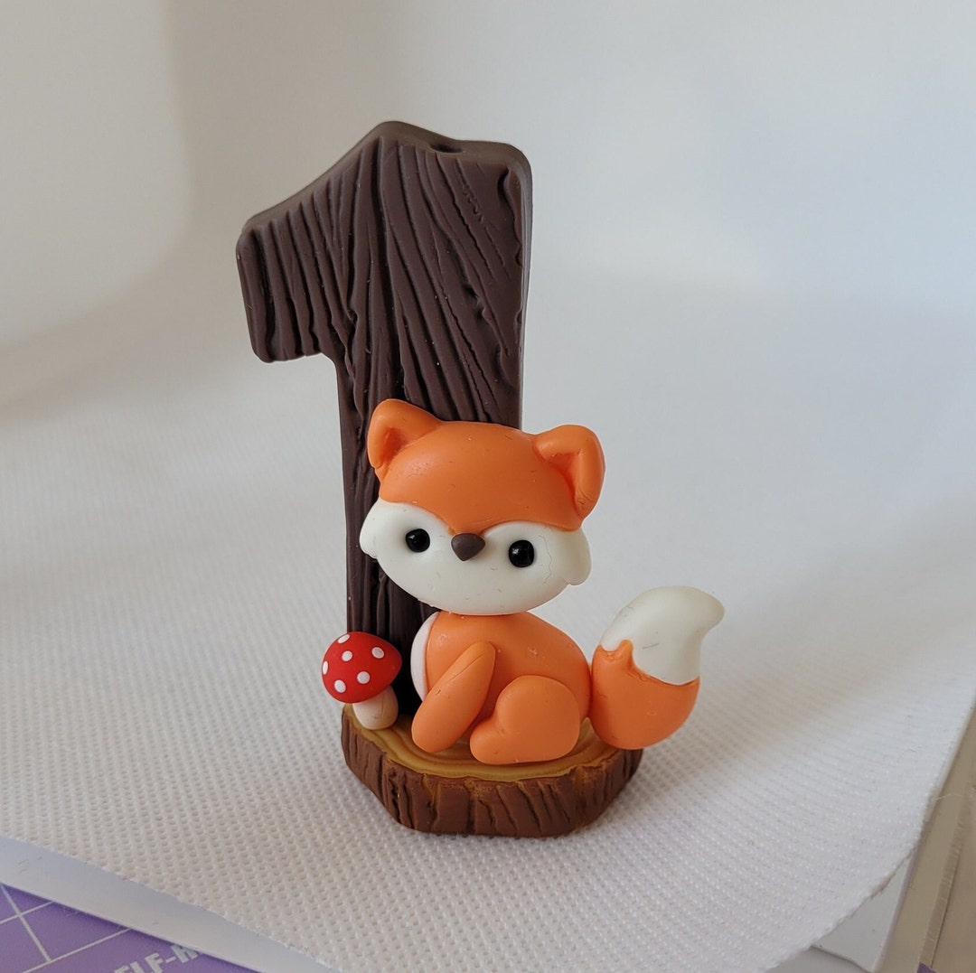 Woodland Animals Birthday Candle Cake Topper Doesn't Melt Keepsake ...