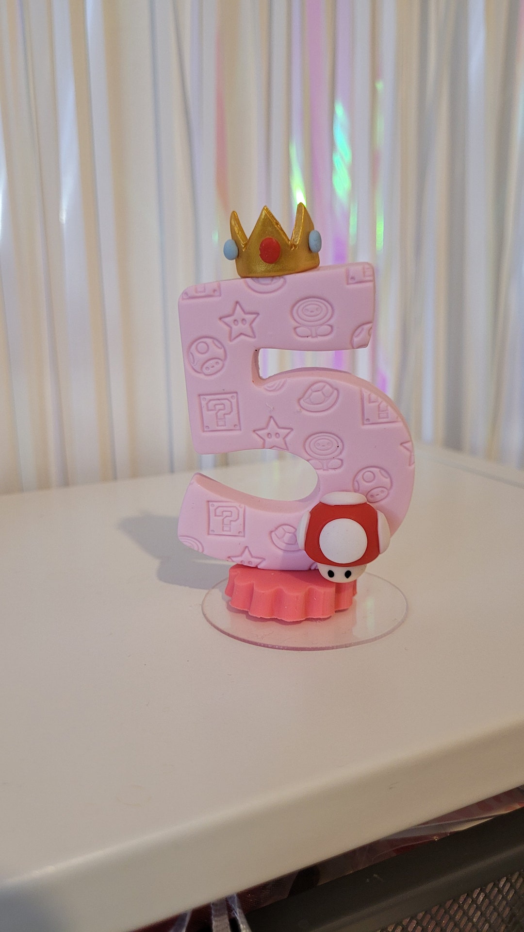 Peaches Super Mario Birthday Candle Cake Topper Doesn't Melt Reusable ...