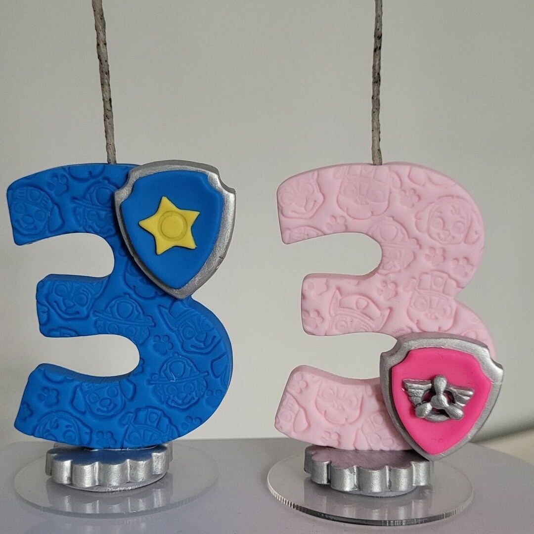 Paw Birthday Candle Cake Topper Doesn't Melt Keepsake - Etsy