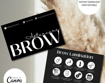 Brow Lamination Aftercare Cards Eye Brows Branding Kit - Etsy