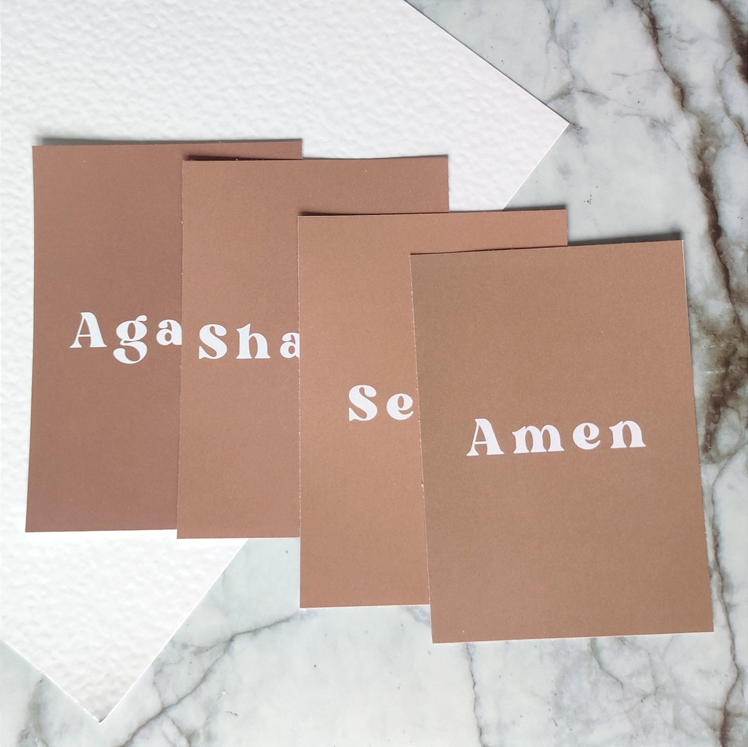 Shalom Selah Amen Agape Bible Word Cards - Etsy