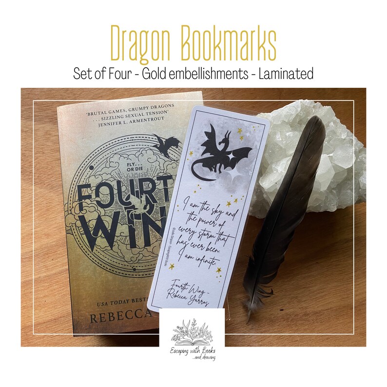 Dragon Bookmarks Fourth Wing Fantasy Themed Laminated - Etsy Australia