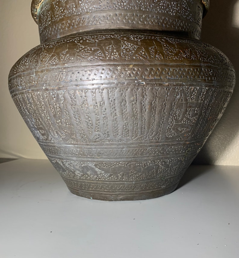 Antique Egyptian Hebraique Revival Hand Etched Brass Pot - Etsy