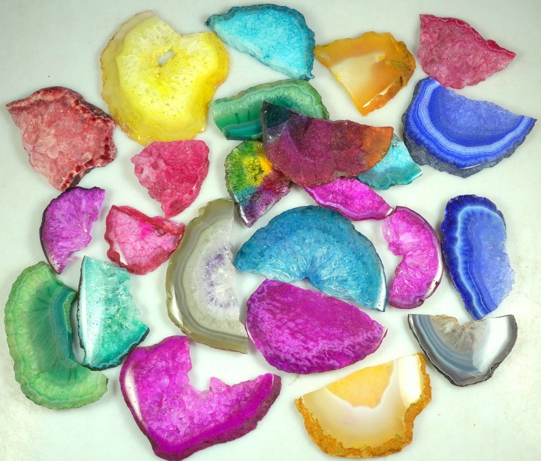 Natural Geode Crystal Slice Broken Agate Geode Solar Crystal Slice ...