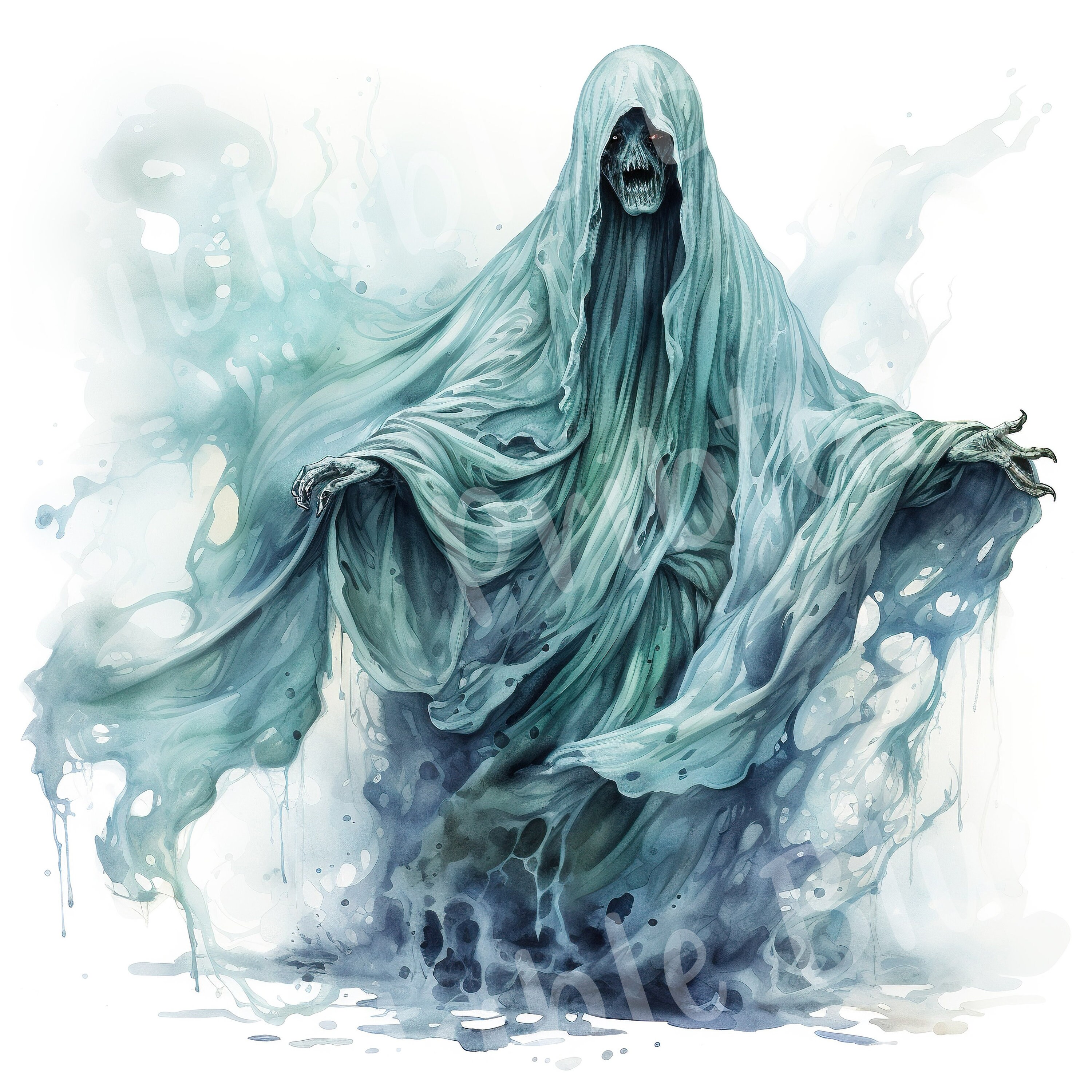 Scary Ghost Clip Art Spooky Halloween Clip Art Collection - Etsy