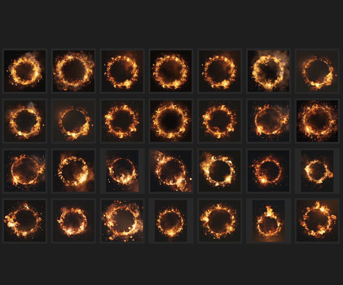 Circle of Fire Overlays Fire and Flames Effects Transparent - Etsy Canada