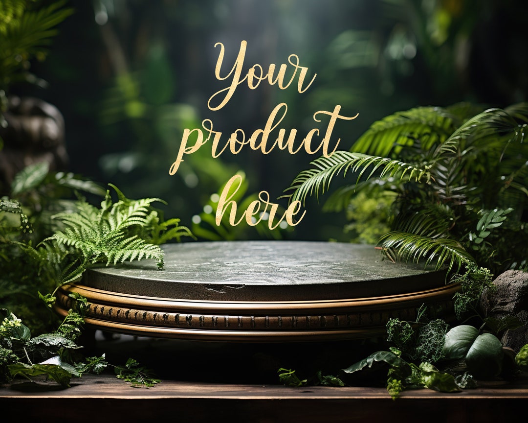 Luxurious Product Showcase Mockup: Tropical Podium Backdrop (JPG ...