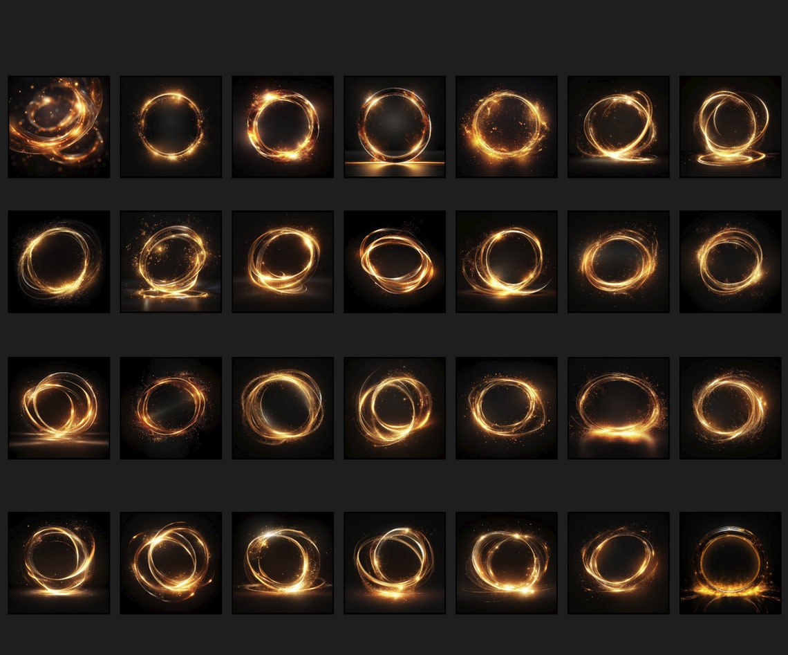 Circular Lights Overlays, Light Ring Overlays, Photoshop Effects ...