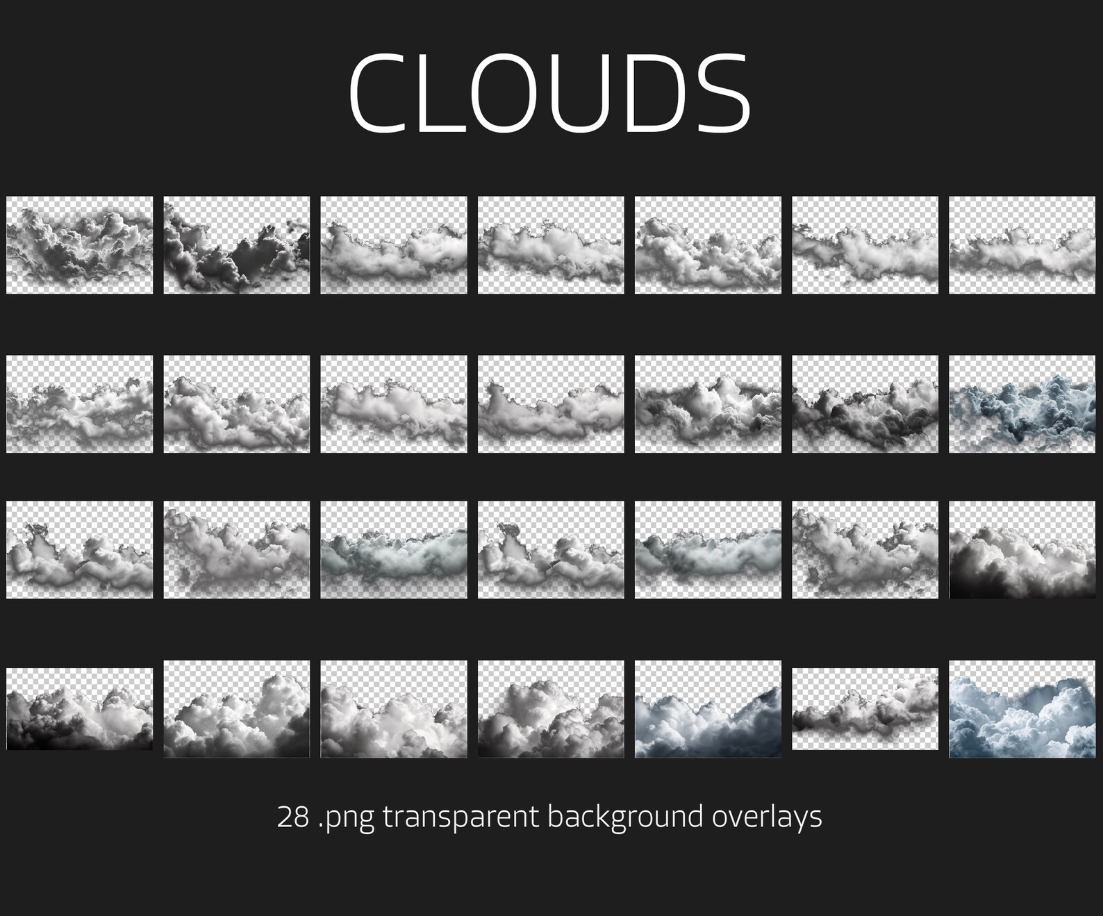 Clouds PNG Overlays: Sky Photo Effects (digital Download) - Etsy