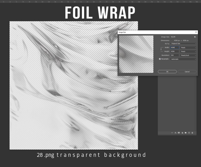 Foil Wrap Overlays: 28 Transparent PNG Textures (digital Download) - Etsy