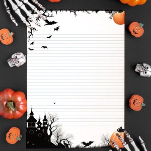 Halloween Stationery, Printable Halloween Letters, Lined and Unlined ...
