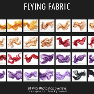 Flying Fabric Overlays: 28 PNG Clipart Designs (digital Download) - Etsy