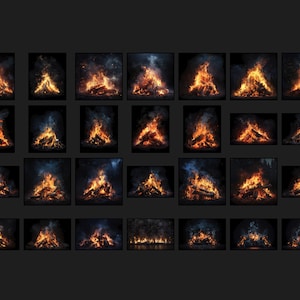 Fire Overlays: Flame Textures, Bonfire Effects (PNG, Digital Download ...