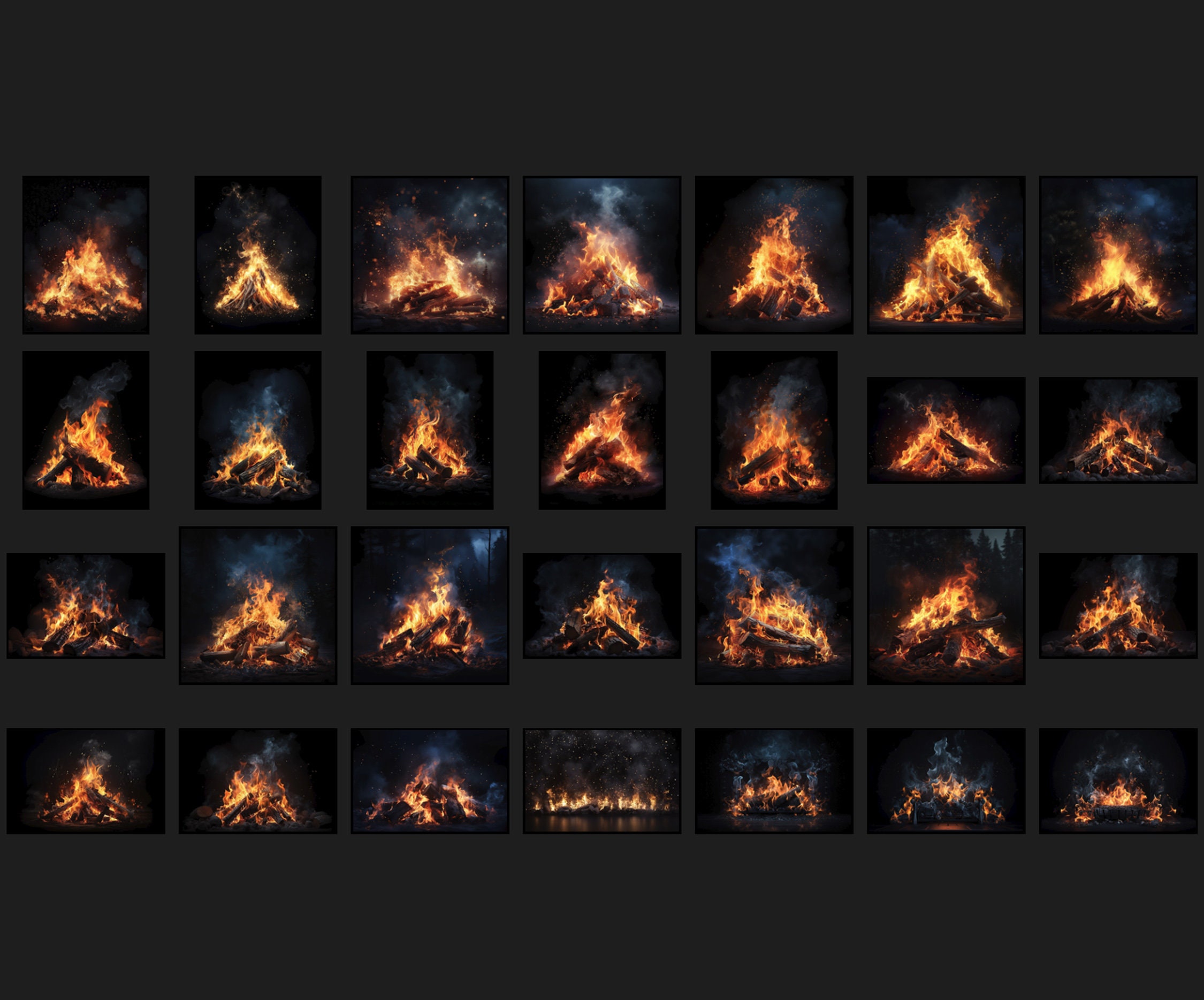 Fire Overlays, Flame Textures, Fireplace Effects for Photoshop, PNG on ...