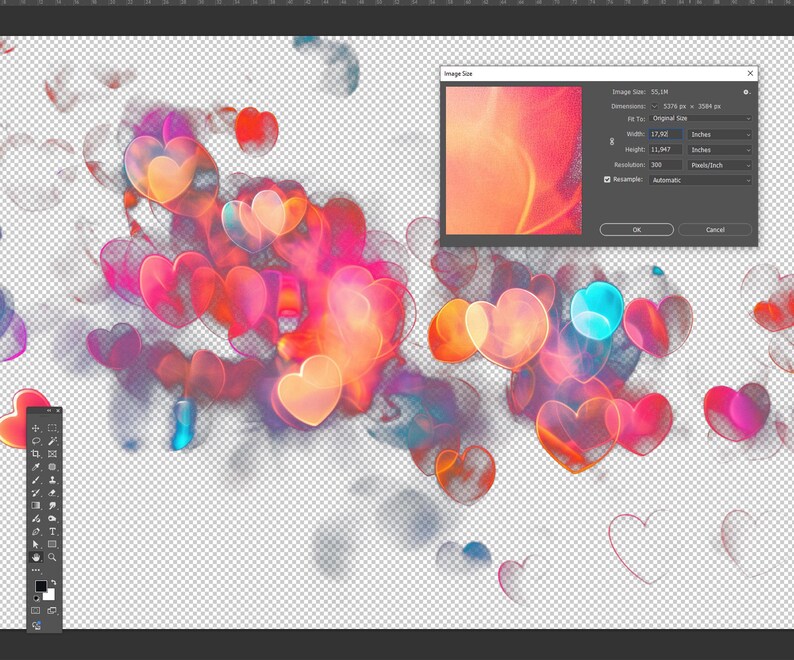 28 Hearts Photo Overlays: Romantic PNG Images (digital Download) - Etsy