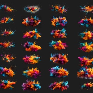 Colorful Powder Explosion Overlays: Dynamic Photo Effects (PNG Digital ...
