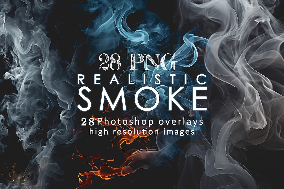 Realistic Smoke Overlays: 28 PNG Photoshop Effects (digital Download ...