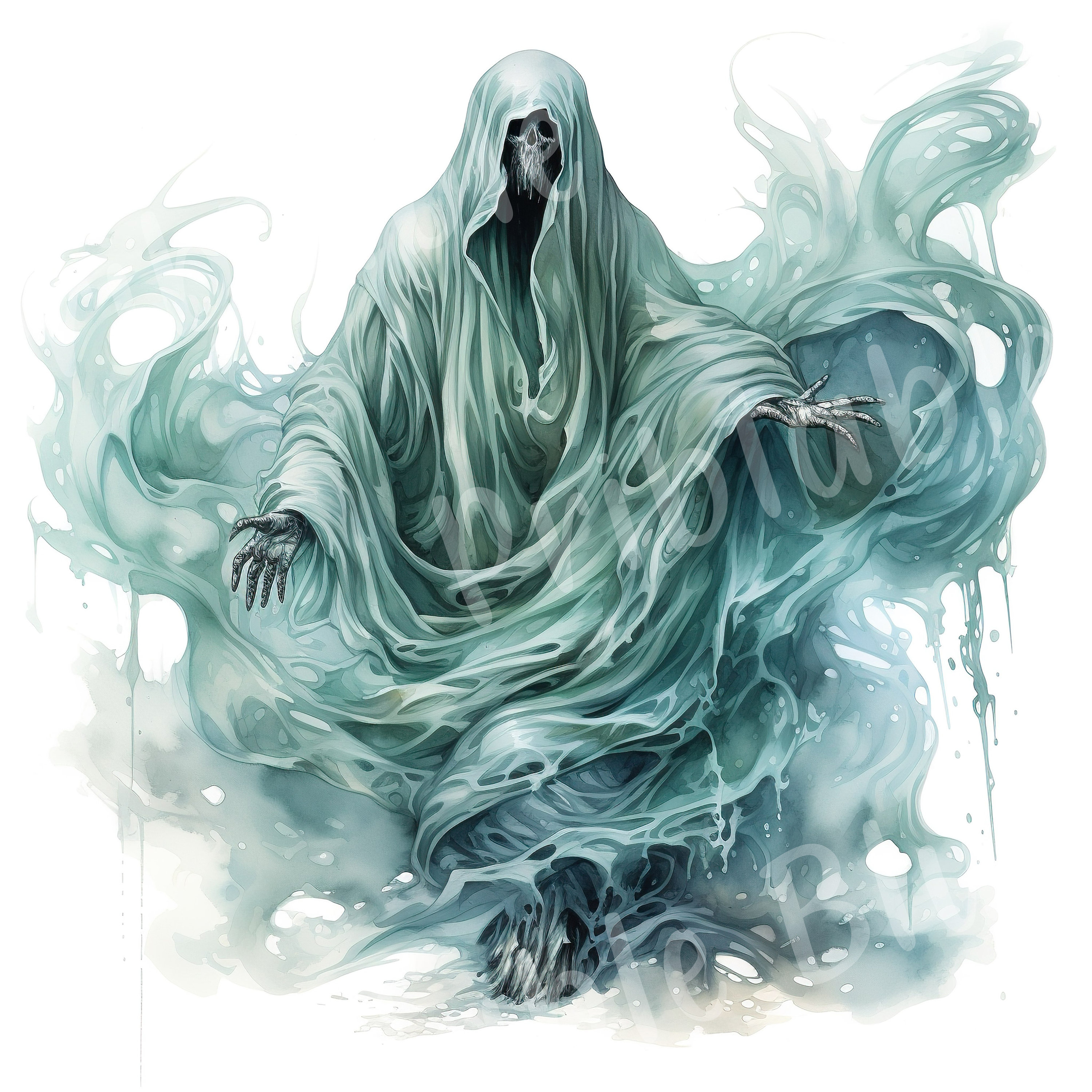 Scary Ghost Clip Art Spooky Halloween Clip Art Collection - Etsy