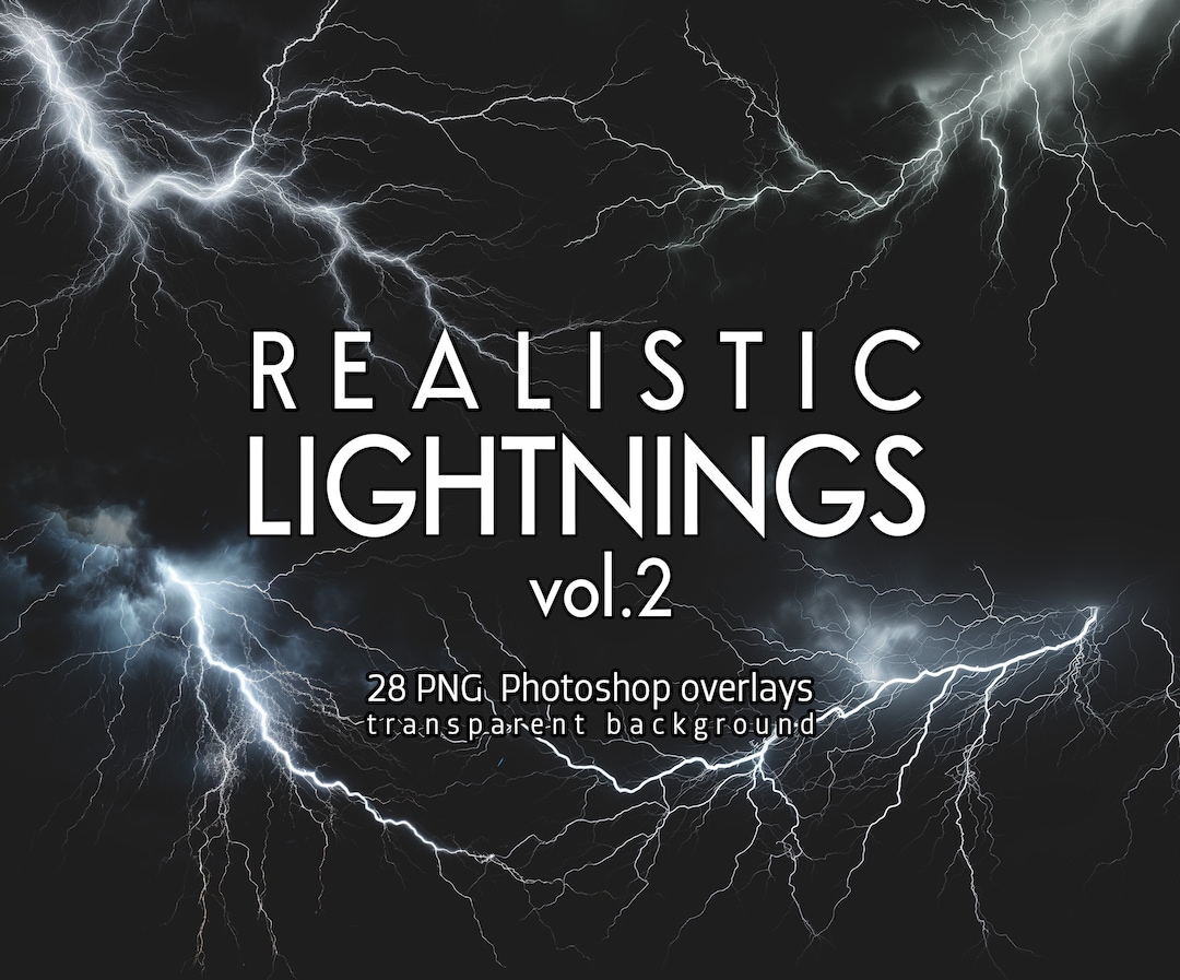 28 Lightning Overlays for Photoshop, Transparent PNG Lightning Effects ...