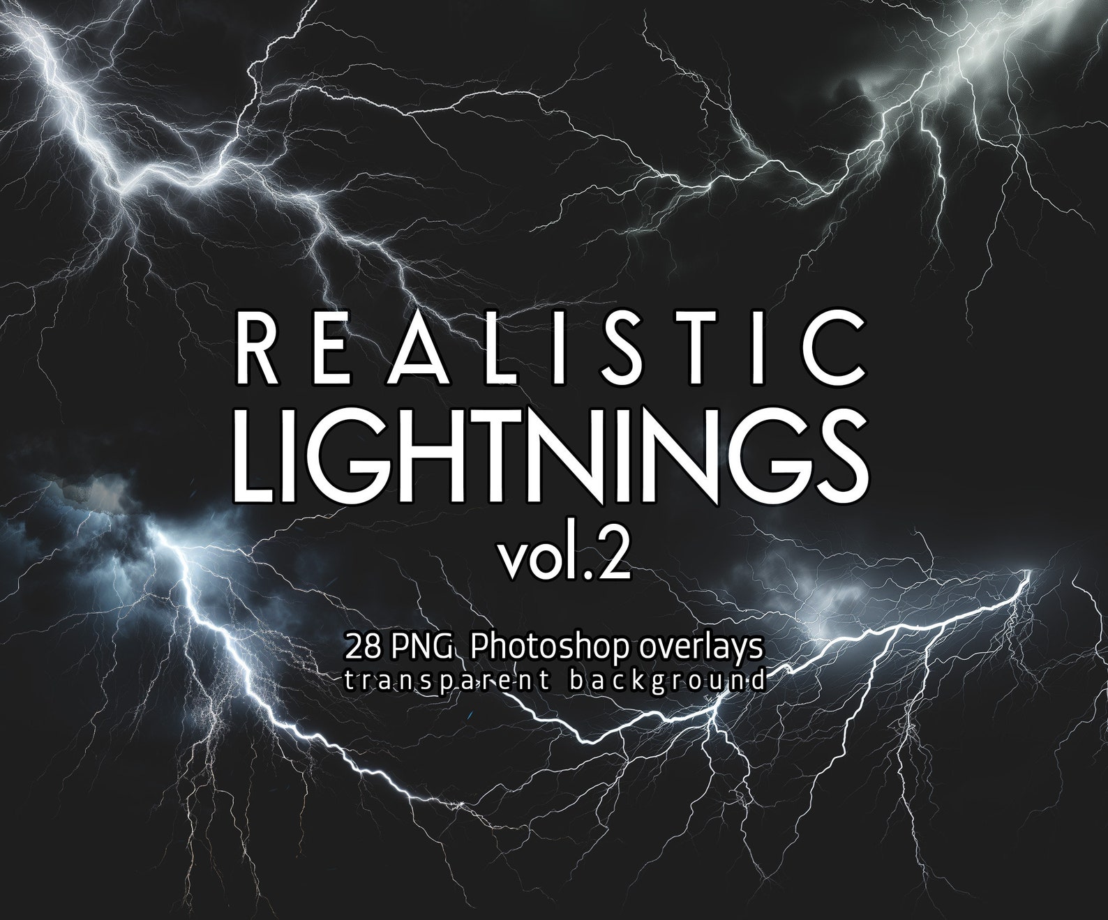 28 Lightning Overlays for Photoshop, Transparent PNG Lightning Effects ...