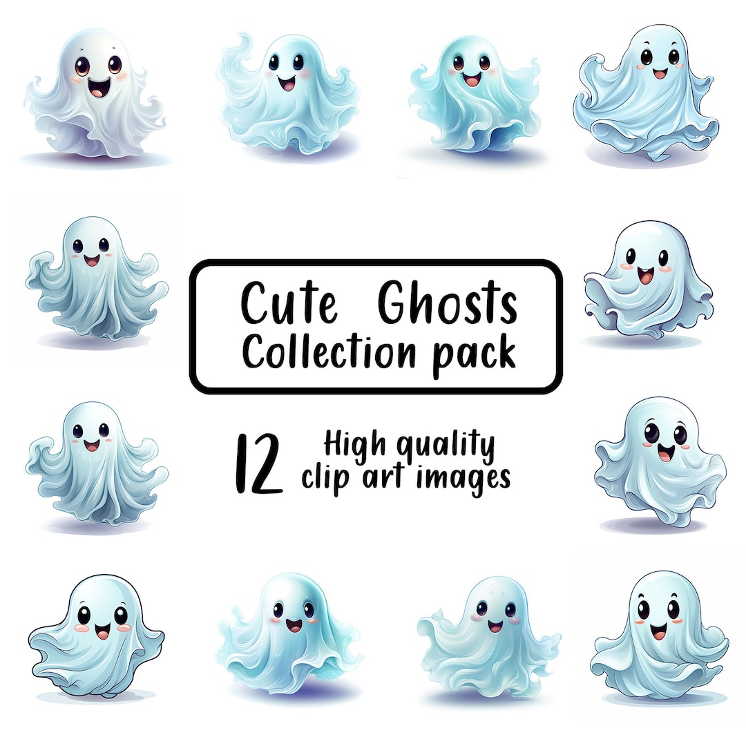 Cute Ghost Clipart, Halloween Clip Art, Clip Art for Halloween Designs ...