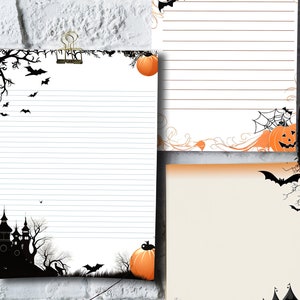 Halloween Stationery, Printable Halloween Letters, Lined and Unlined ...