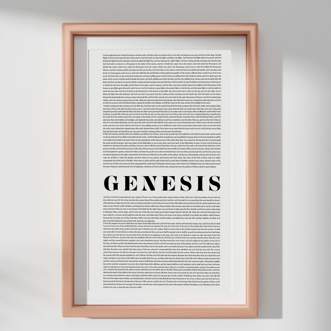 Genesis Bible Verse, Bible Quote Wall Art, Christian Home Decor ...