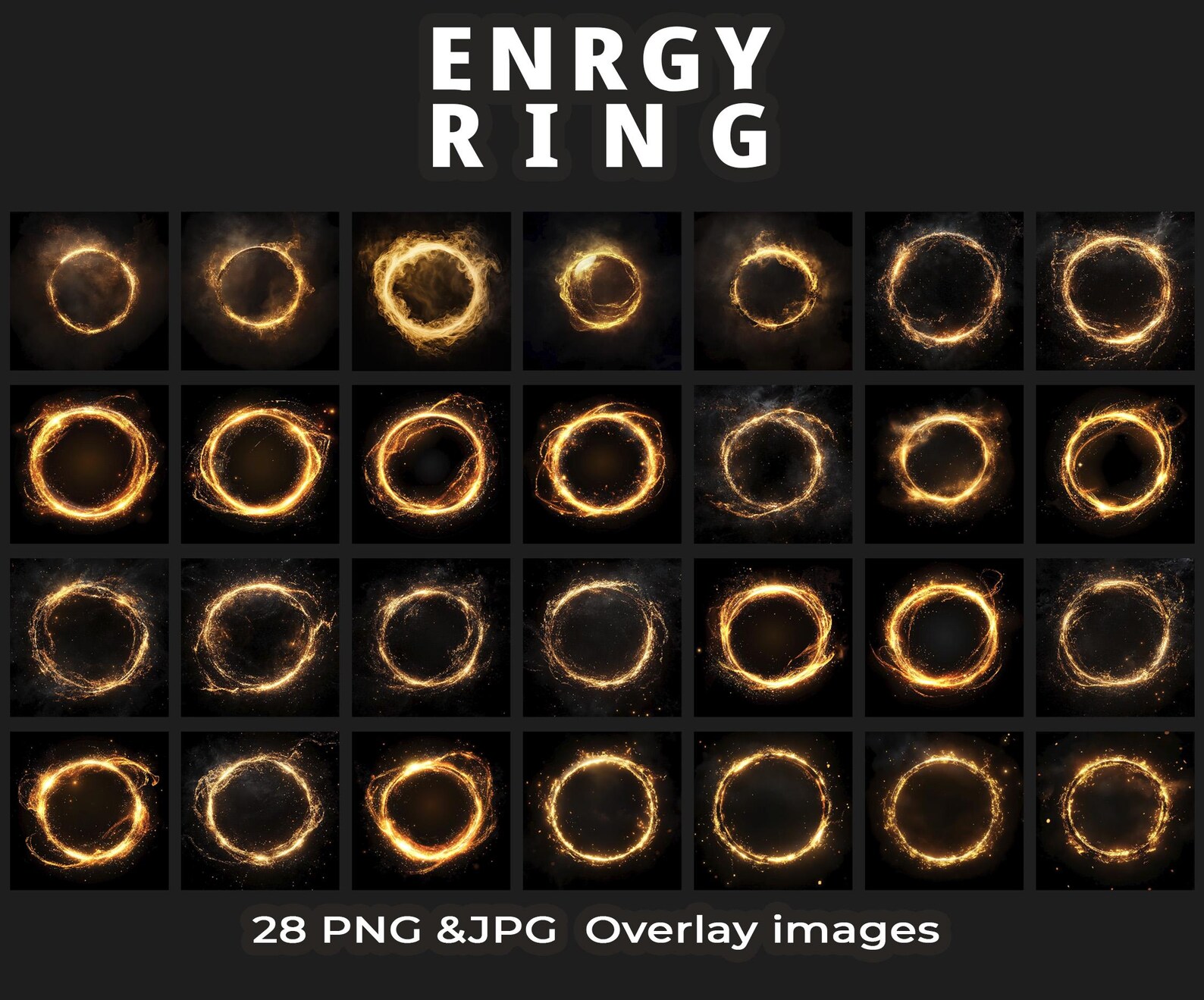 Energy Rings Overlays: Light Effects, PNG & JPG (digital Download) - Etsy