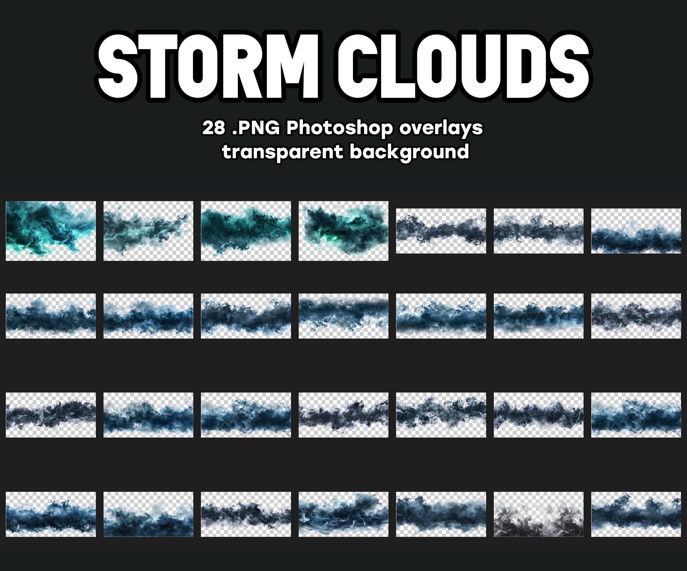 Storm Clouds Overlays: 28 High-resolution PNG Images (digital Download ...