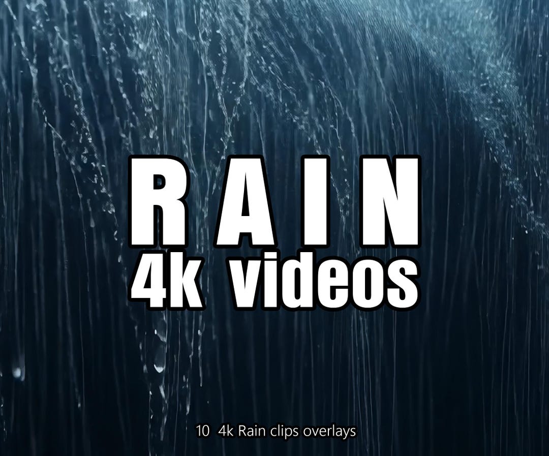 4K Rain Video Overlays: 10 Ultra HD Cinematic Clips (digital Download ...