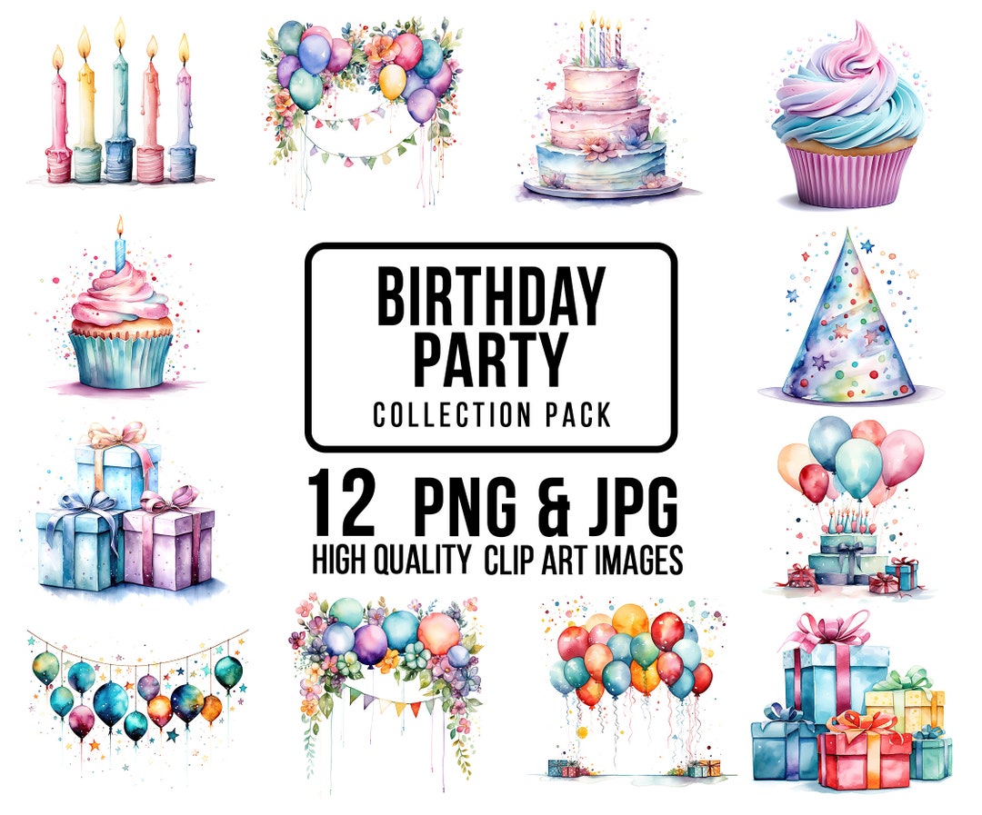 Birthday Party Clipart PNG JPG for Commercial Use, Celebration ...