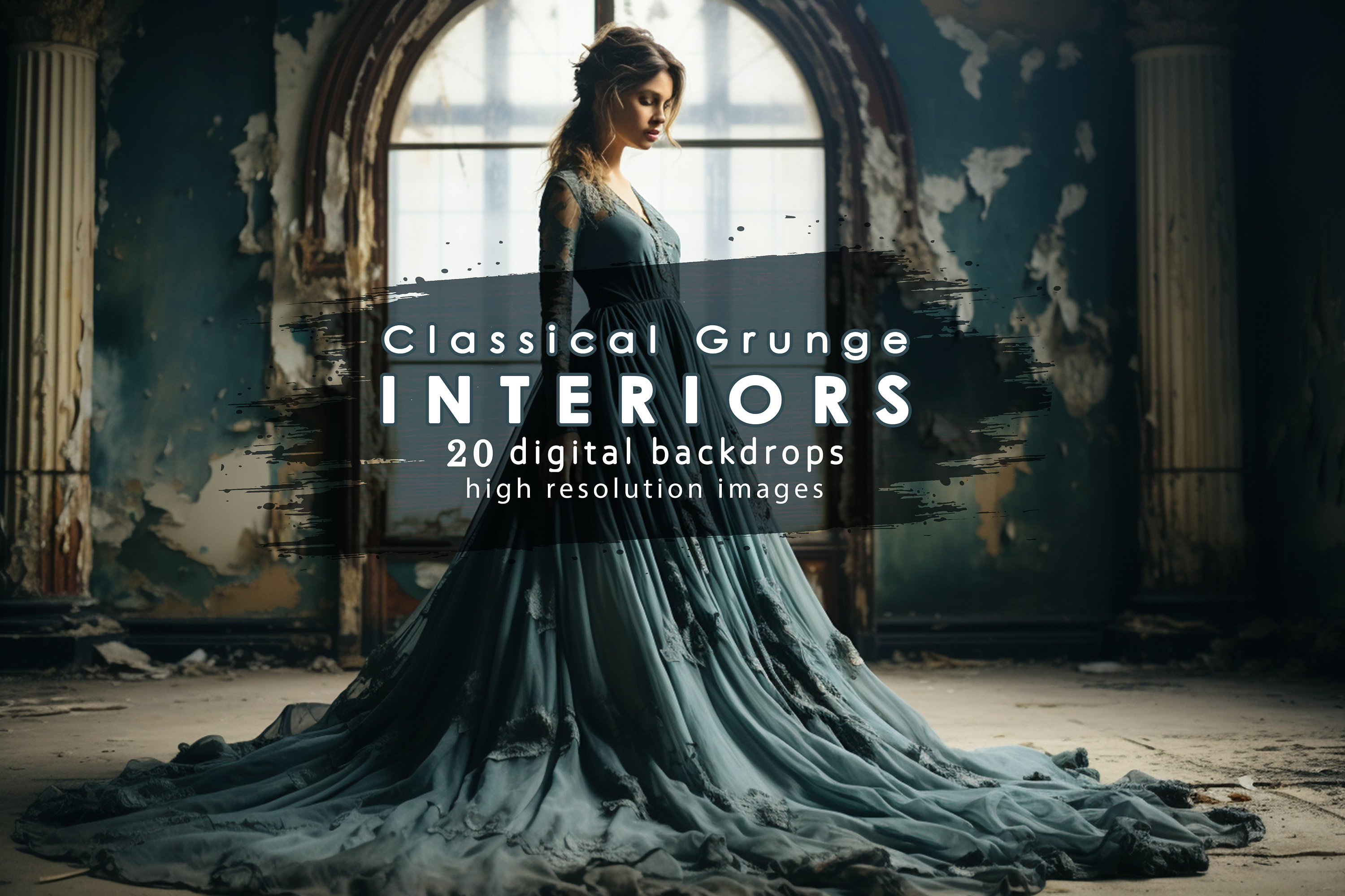 Fashion Photography Backdrops, Classic Grunge Interior Backgrounds ...