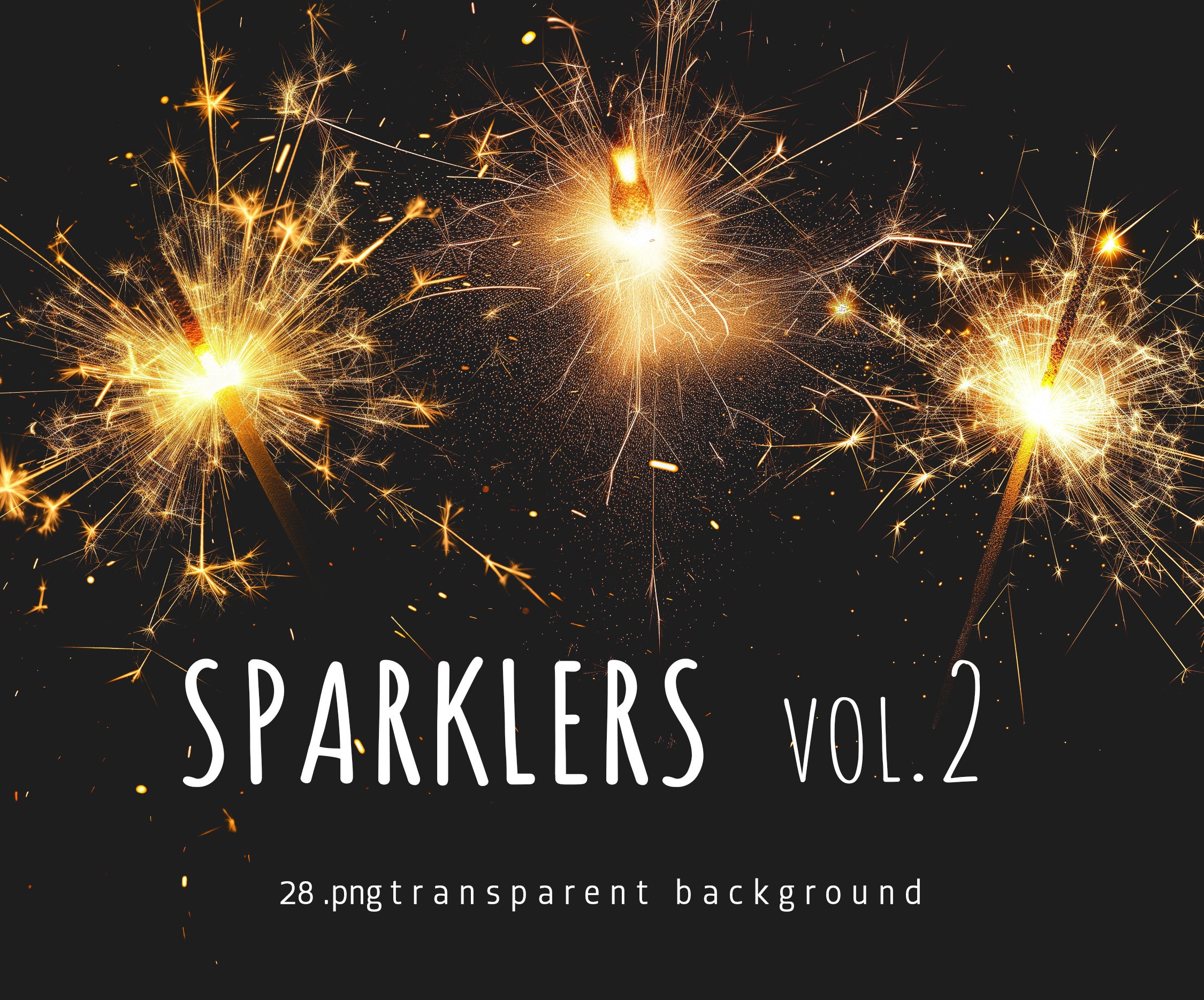 28 Sparklers Overlays for Photoshop, Transparent PNG Sparkler Effects, Celebratory Photo ...