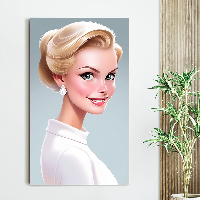 Grace Kelly Poster, Grace Kelly Art, Grace Kelly Print, Caricature Art ...