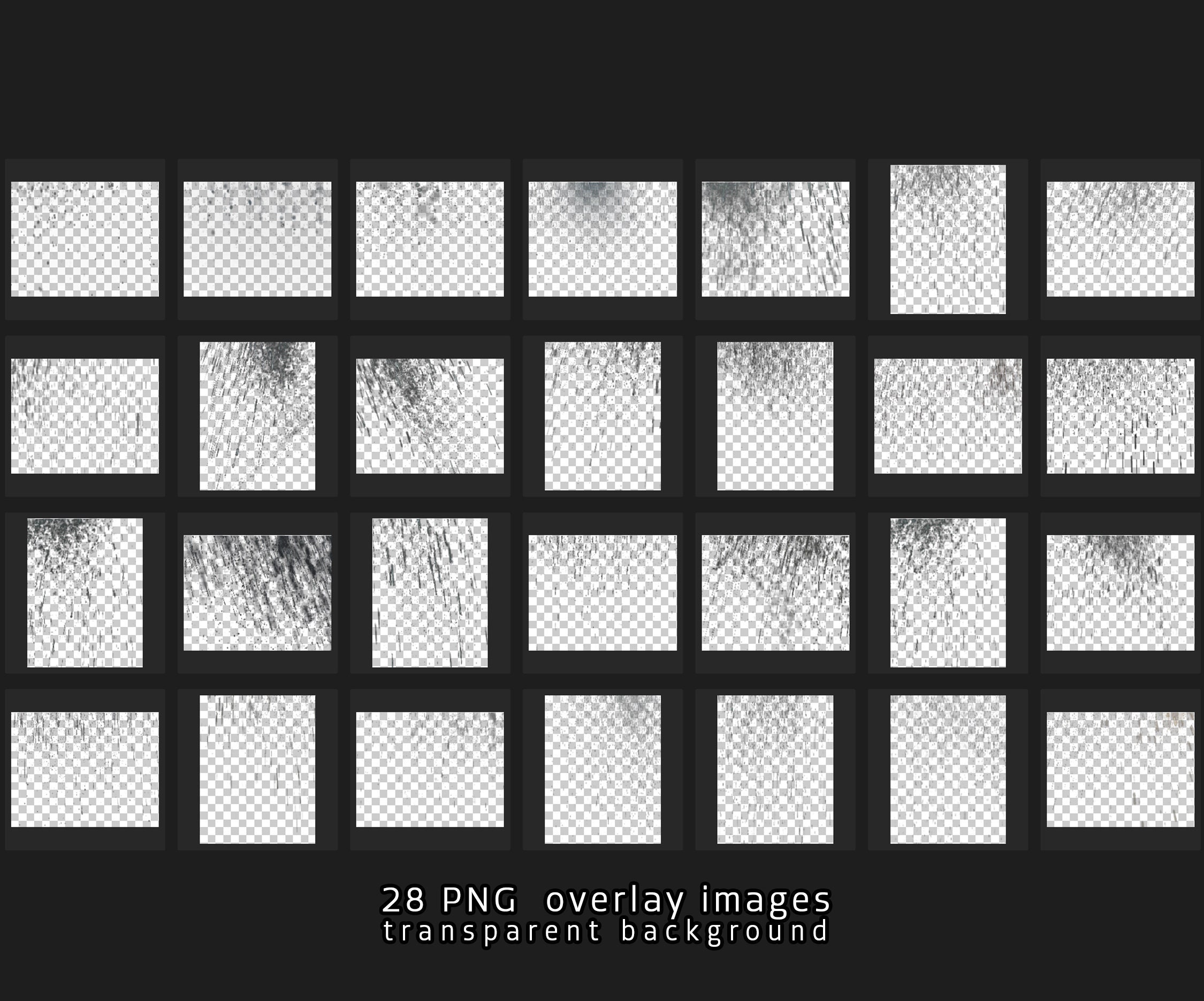 Falling Rain Overlays for Photoshop, Realistic Rain Effects PNG ...