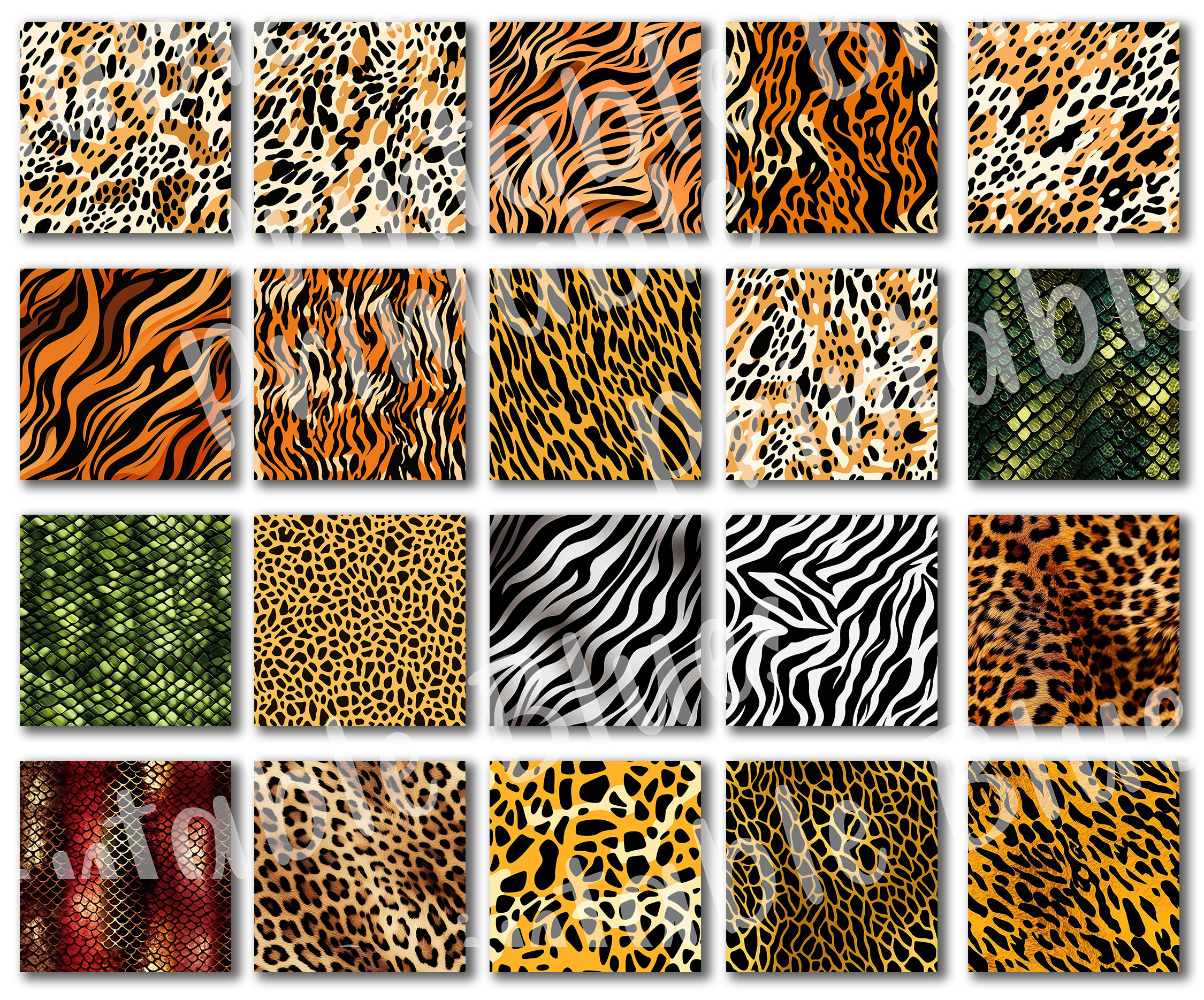 Animal Print Seamless Pattern Digital Paper, Commercial Use Animal ...