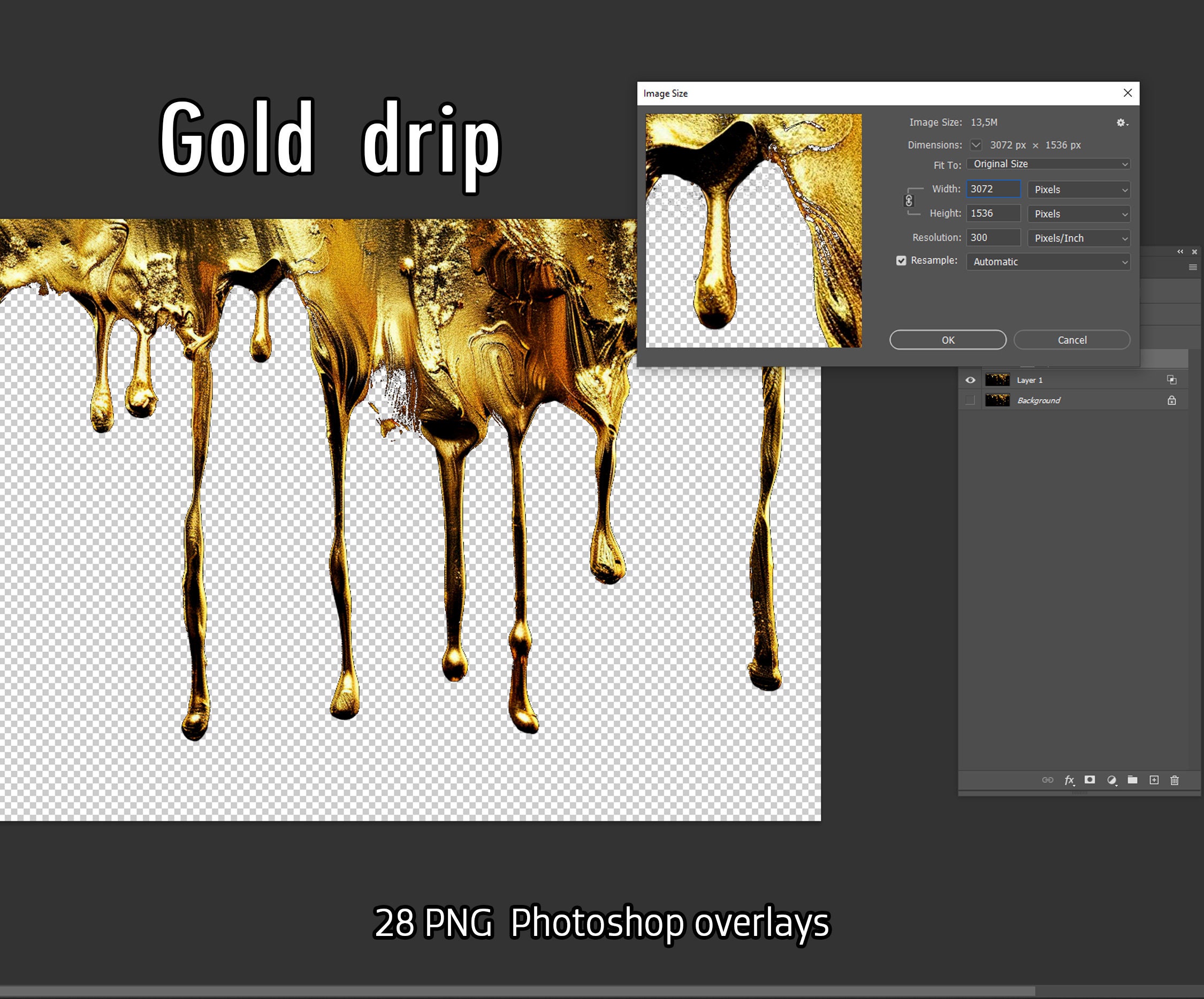 Gold Drip PNG Overlays: Realistic Gold Effects (digital Download) - Etsy