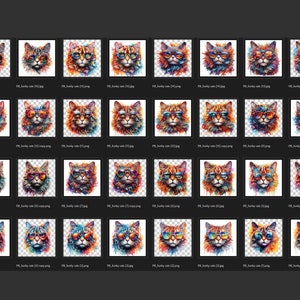 Funky Cats Clipart PNG JPG for Commercial Use, Quirky Cat Illustration ...